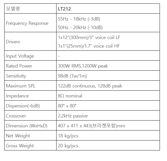 FdB LT-212 야외스피커 방수 300W 12인치 LT212 > 스피커 | 진석전자
